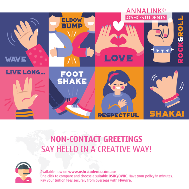 Non-contact greetings - say hello in a creative way! - OSHC STUDENTS