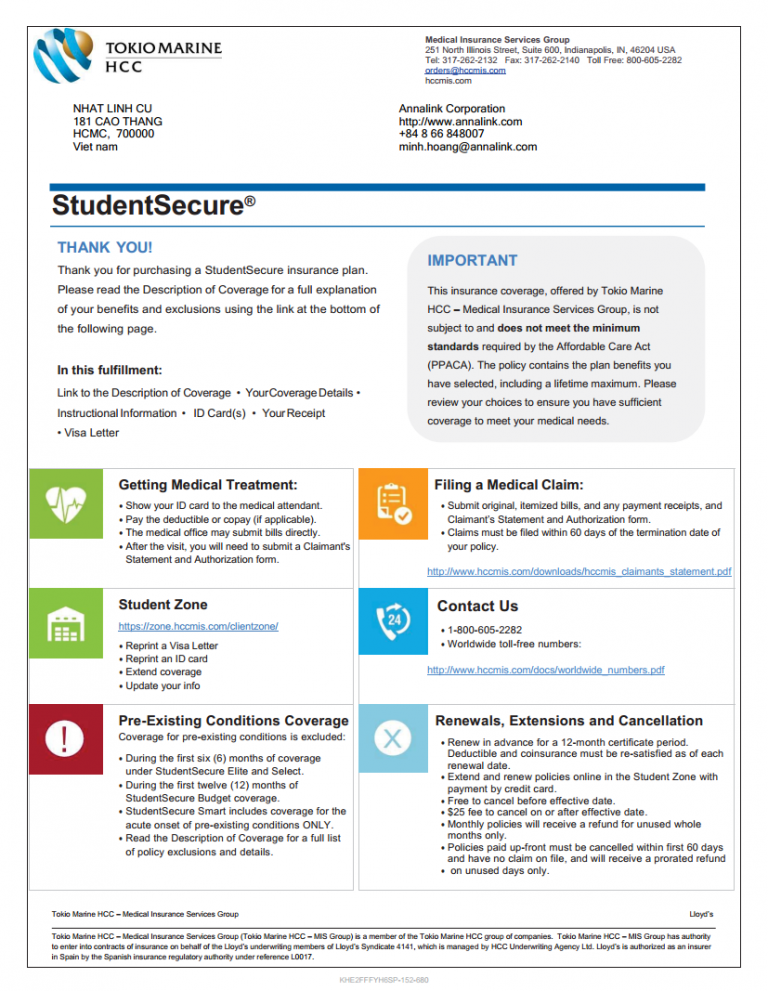 Issue a HCC student secure certificate very quickly - OSHC STUDENTS